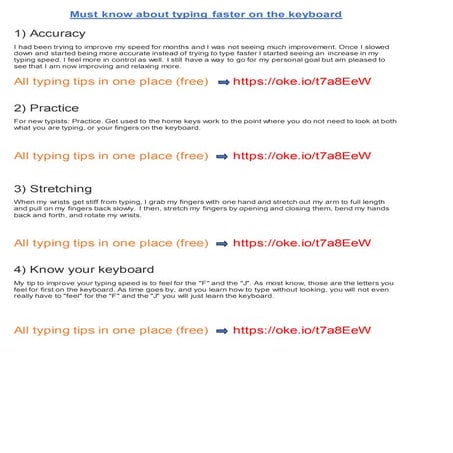 Must know about typing faster on the keyboard | DOCX
