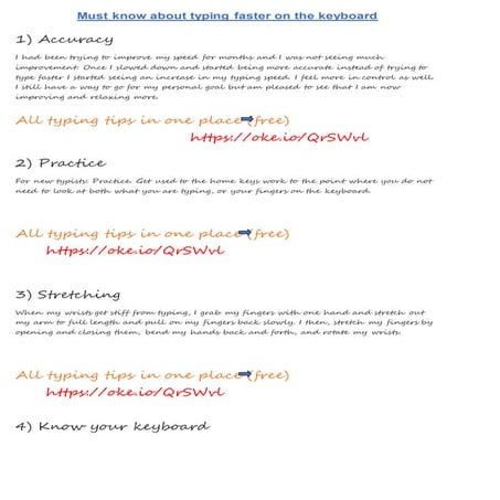 Must know about typing faster on the keyboard | DOCX