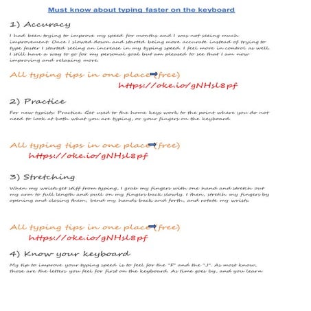 Must know about typing faster on the keyboard | DOCX