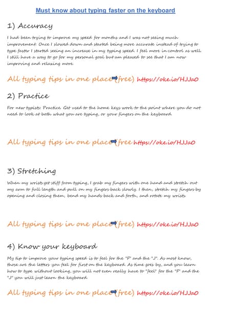 Must know about typing faster on the keyboard | PDF