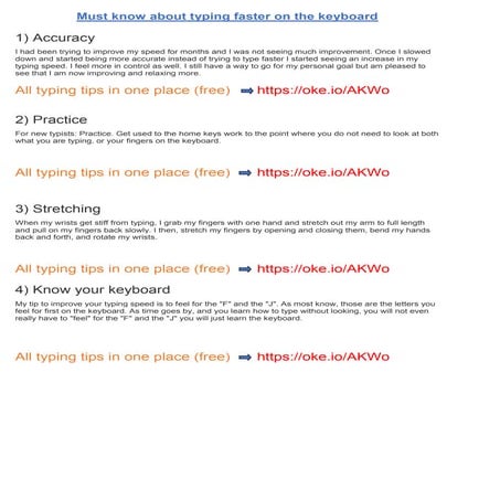 Must know about typing faster on the keyboard | PDF
