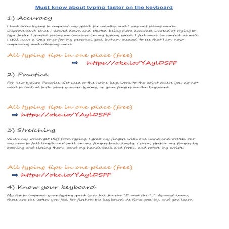 Must know about typing faster on the keyboard | PDF