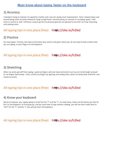 Must know about typing faster on the keyboard | PDF