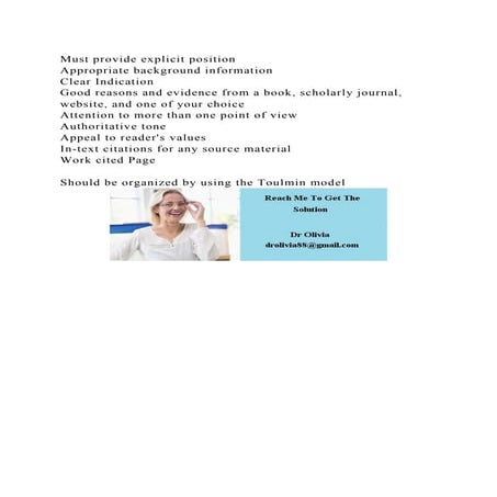 Must provide explicit positionAppropriate background information.docx