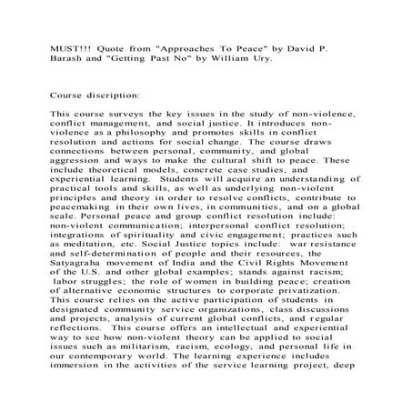 MUST!!! Quote from Approaches To Peace by David P. Barash and Get | PDF