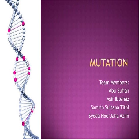 Mutation | PPTX | Genetics | Science