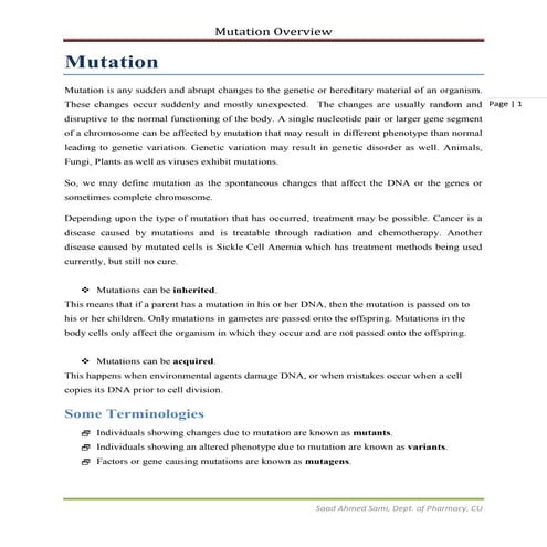Mutation | PDF