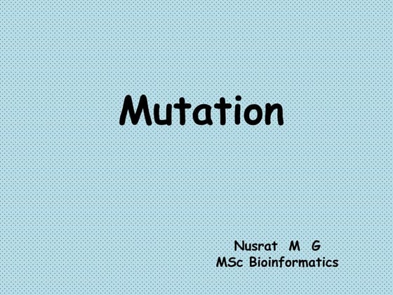 Mutation & its types | PDF