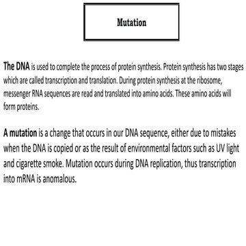 MUTATION.pptx learn different ways of mutation how does it happen | PPT