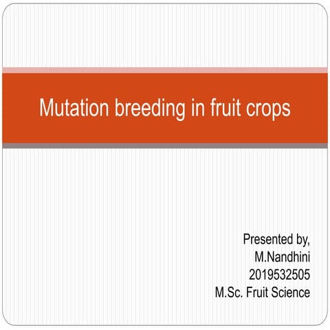 Mutation breeding in fruit crops | PPTX