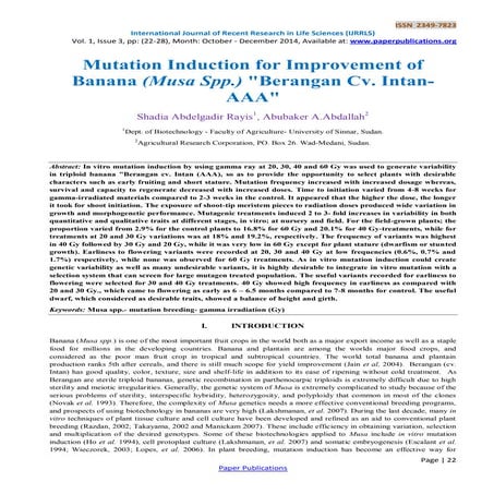 In vitro mutagenesis in Fower crops | PPTX