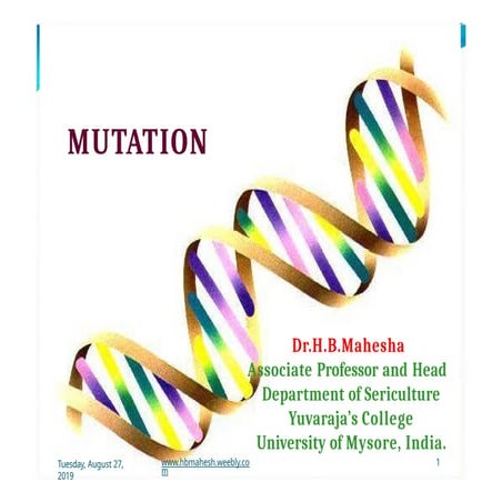 mutation_ppt. LECTURE FOR BIOLOGISTS pptx | PPTX