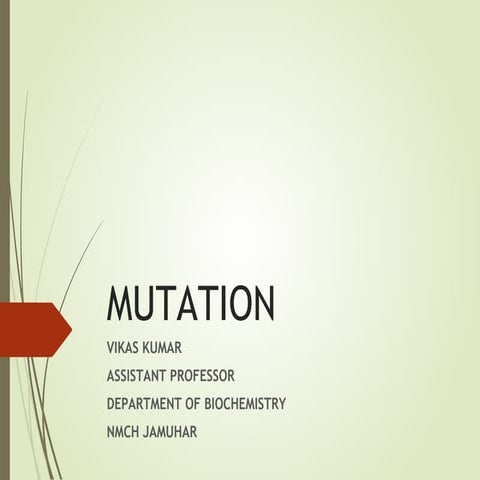 MUTATION PPT PDF biochemistry powerpoint | PDF