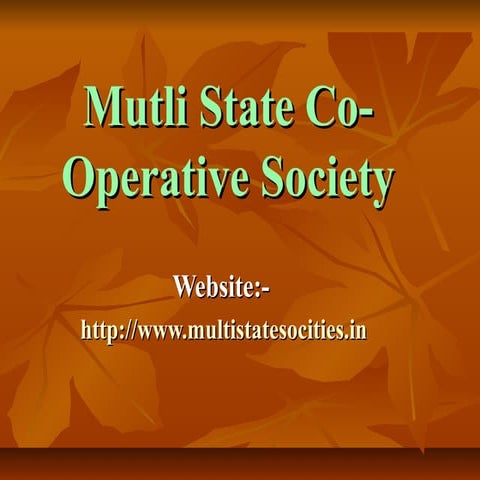 Mutli state co operative society | PPT