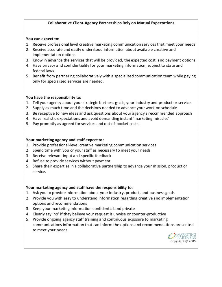 Mutual Expectations for Effective Client-Agency Collaboration