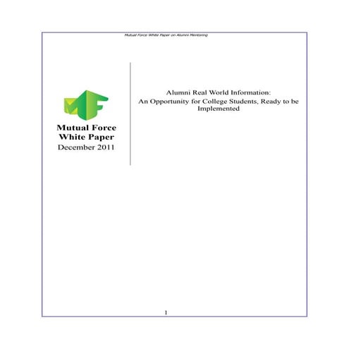 Alumni mentoring program | PDF