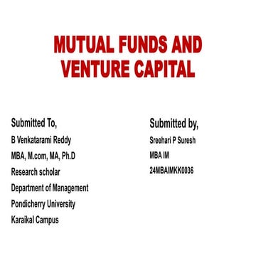 MUTUAL FUNDS and finance elements in the | PPTX