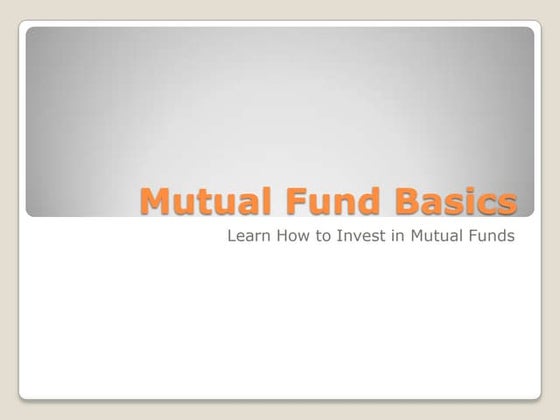 Mutual Fund Investment | PPT