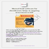Mutual fund software for distributors helps in ongoing investment in ...