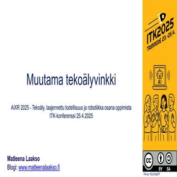 Muutama tekoälyvinkki. AIXR. ITK 25.4.25