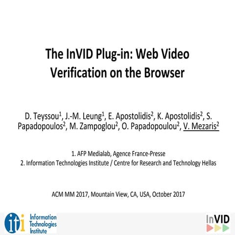 InVID platform presentation at SMVW16 | PDF