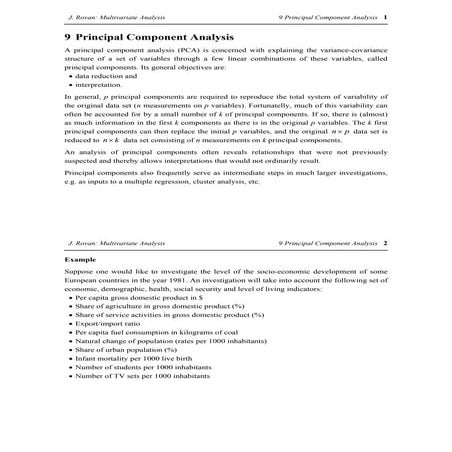 Mva 06 principal_component_analysis_2010_11 | PDF