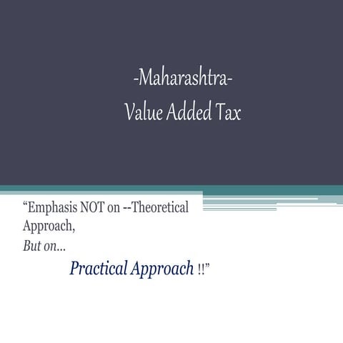 MVAT- Practical approach as well as theoretical approach- by Santosh ...