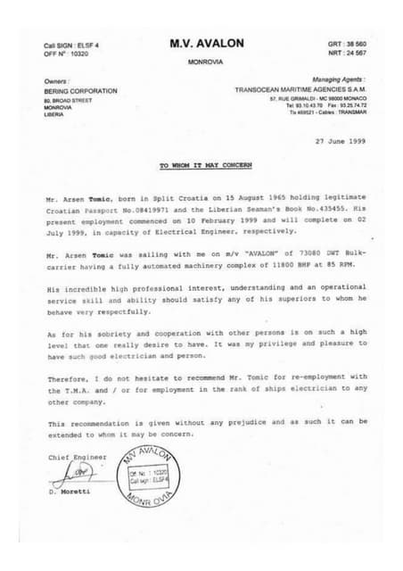 Recommendation letter | PDF