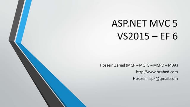 ASP.NET MVC 5 - EF 6 - VS2015 | PPT ASP.NET MVC 5 - EF 6 - VS2015 | PPT