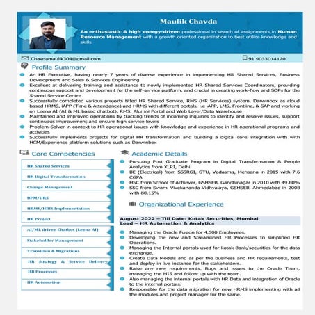 Resume Maulik Chavda | PDF