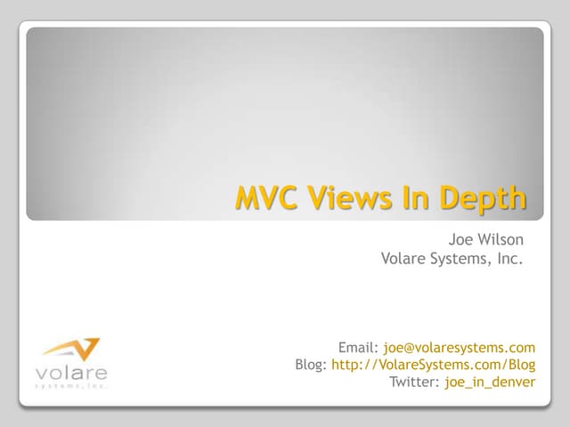 Mvc Views In Depth Ppt