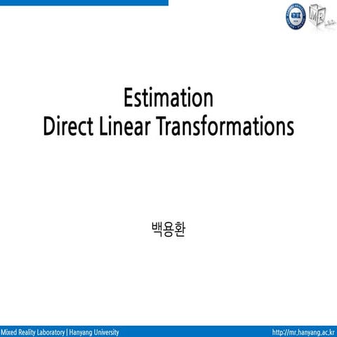 Multiple View Geometry Estimation Direct Linear Transformation Pdf