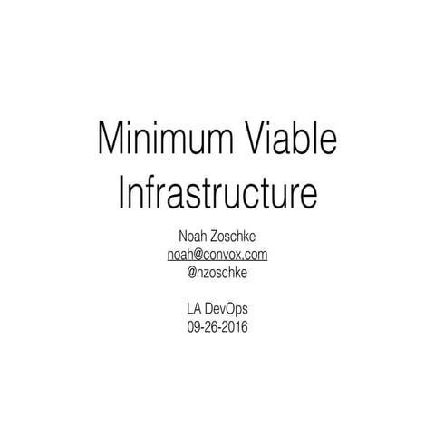 Minimum Viable Infrastructure | PPT