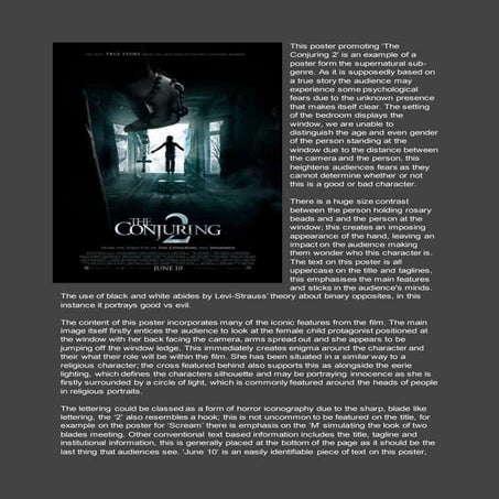 POSTER ANALYSIS - THE CONJURING | DOCX