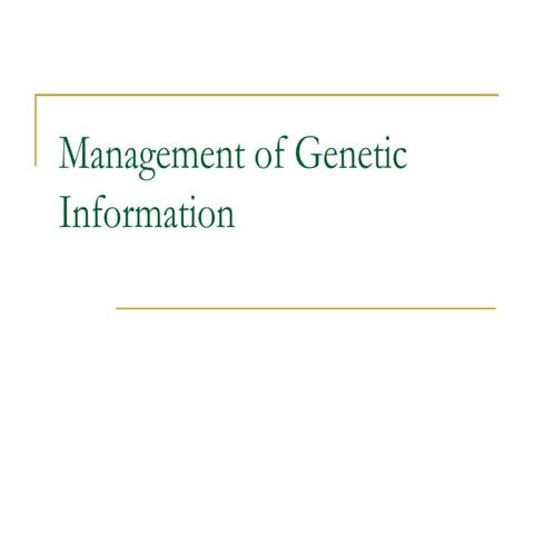 Mv management of genetic information | PDF