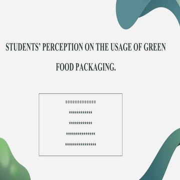 Green Food packaging attitude of students.pptx