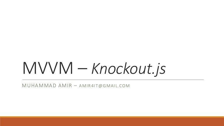 MVVM - KnockoutJS