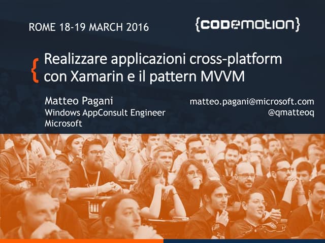 Realizzare applicazioni cross-platform con Xamarin e il pattern MVVM | PPT Realizzare applicazioni cross-platform con Xamarin e il pattern MVVM | PPT