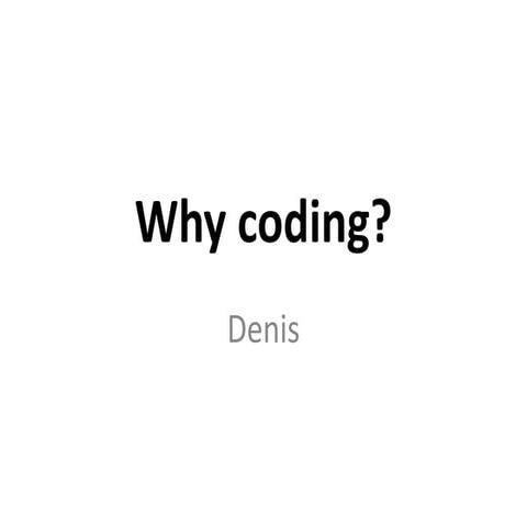 Why coding? | PDF