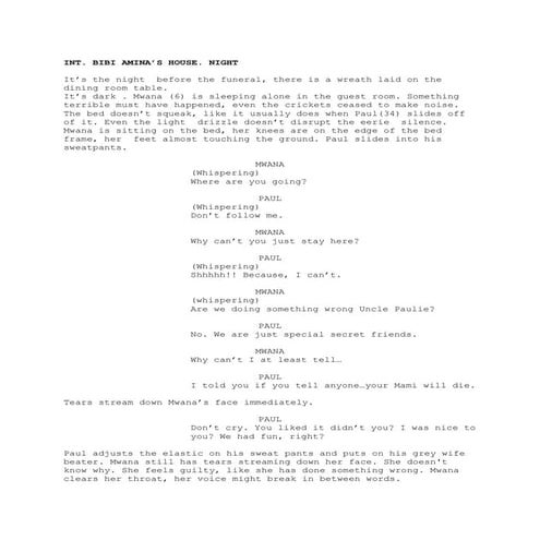 - SCREENPLAY- DRAMA-MWANA Excerpt | PDF
