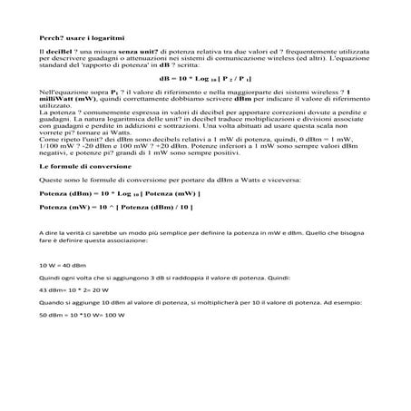 mW to dBm Conversion | PDF