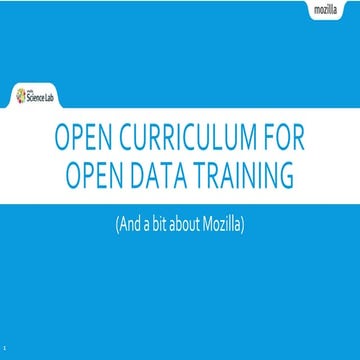 Open Curriculum For Open Data Training | PPTX