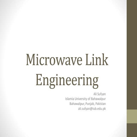 Microwave Link Engineering. | PDF