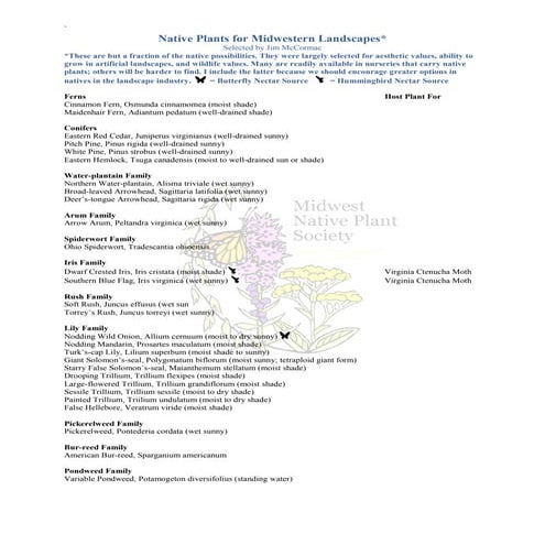 Native Plants for Midwestern Landscapes | PDF
