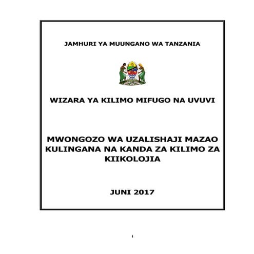 Mwongozo uzalishaji mazao-crop_guideline-tanzania-04_july2017 | PDF