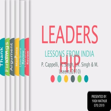 Leadership, Lessons from India by Yash Mathur | PPTX