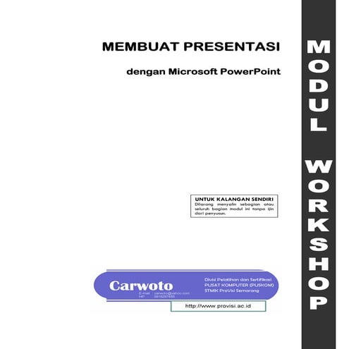 Modul Workshop Membuat Presentasi dengan PowerPoint | PDF