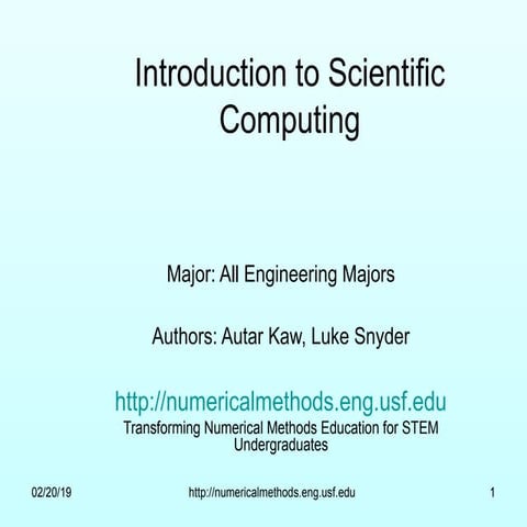 introduction to scientific computing | PPT