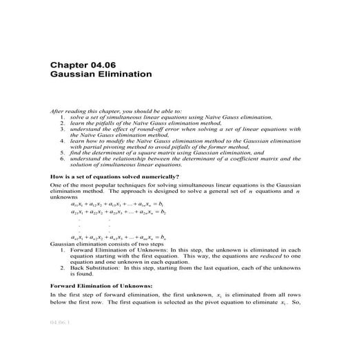 Gaussian Elimination | PDF