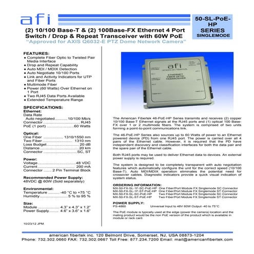 ComNet CKFE1UTP User Manual | PDF